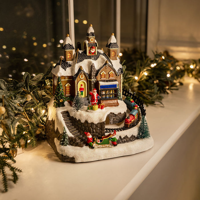 Animated Christmas Scene with Moving Train | Christow