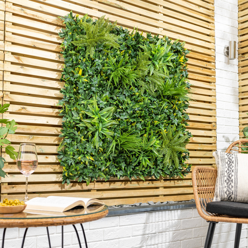 Artificial Evergreen Living Wall Panels – 1m x 1m | Christow