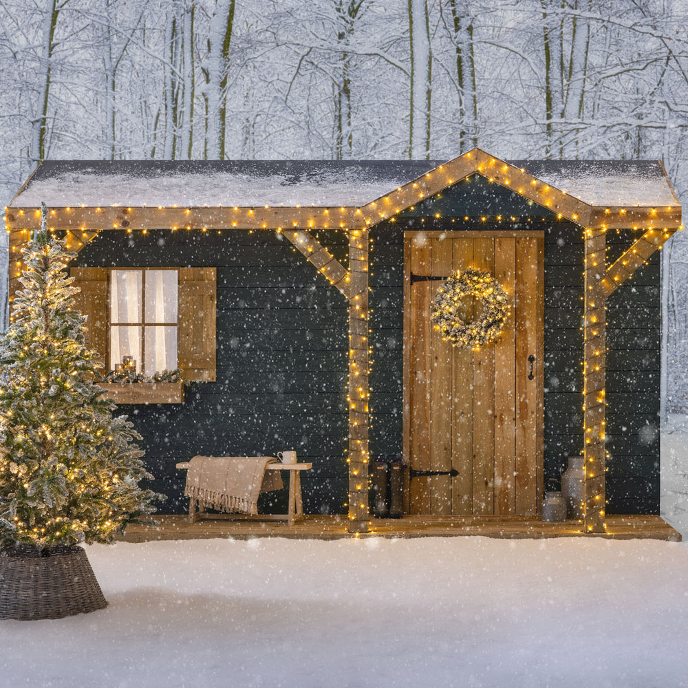 LED Battery Christmas Lights with Timer (Green Cable)