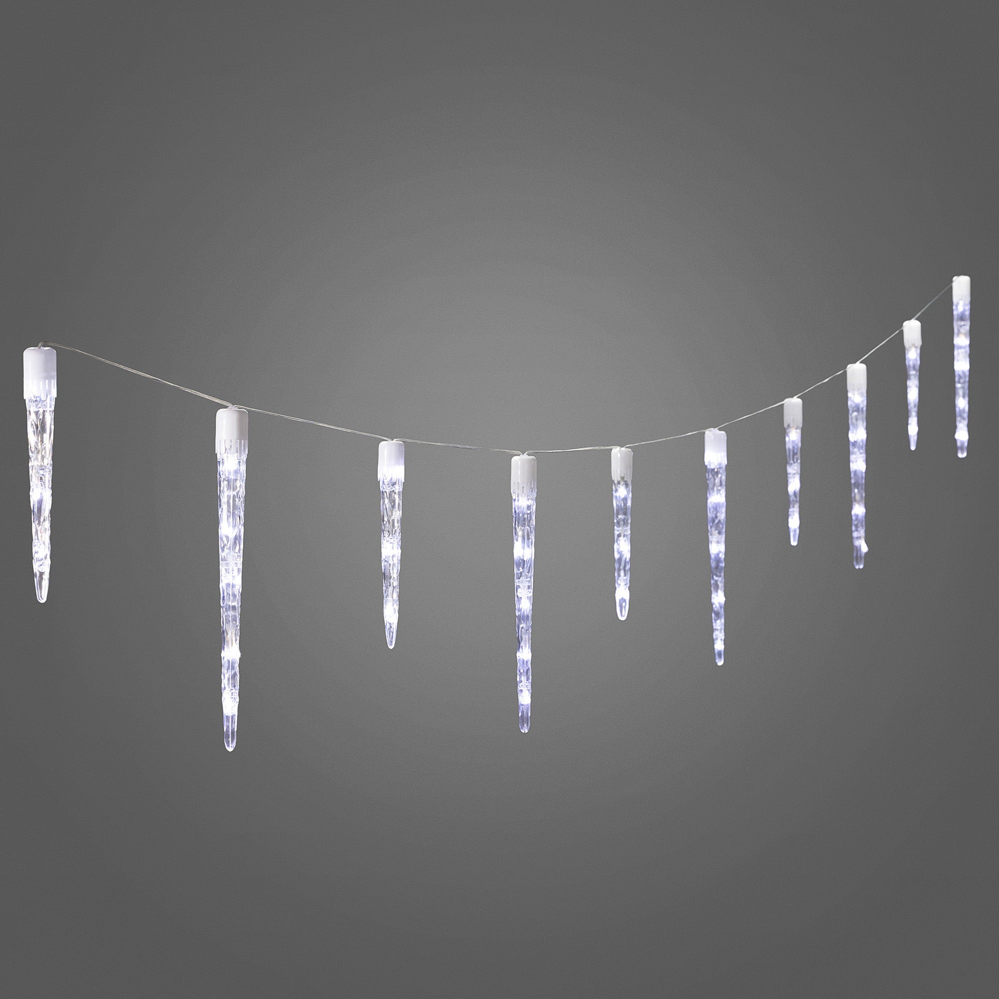 10 Battery Operated Icicle Lights | Choice of Colours | Christow