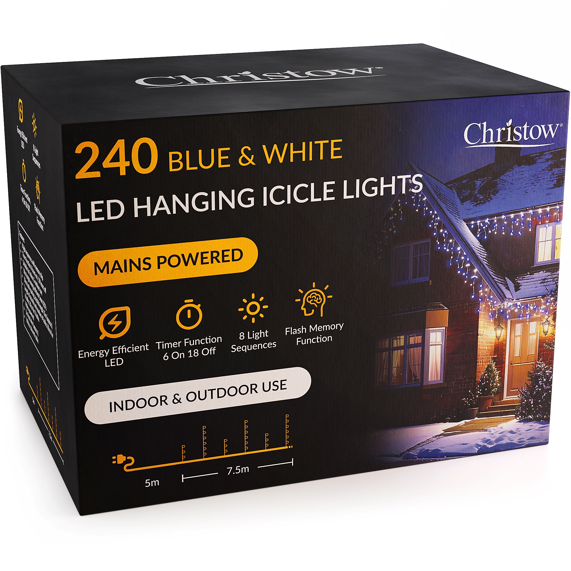 LED Hanging Icicle Christmas Lights | Christow
