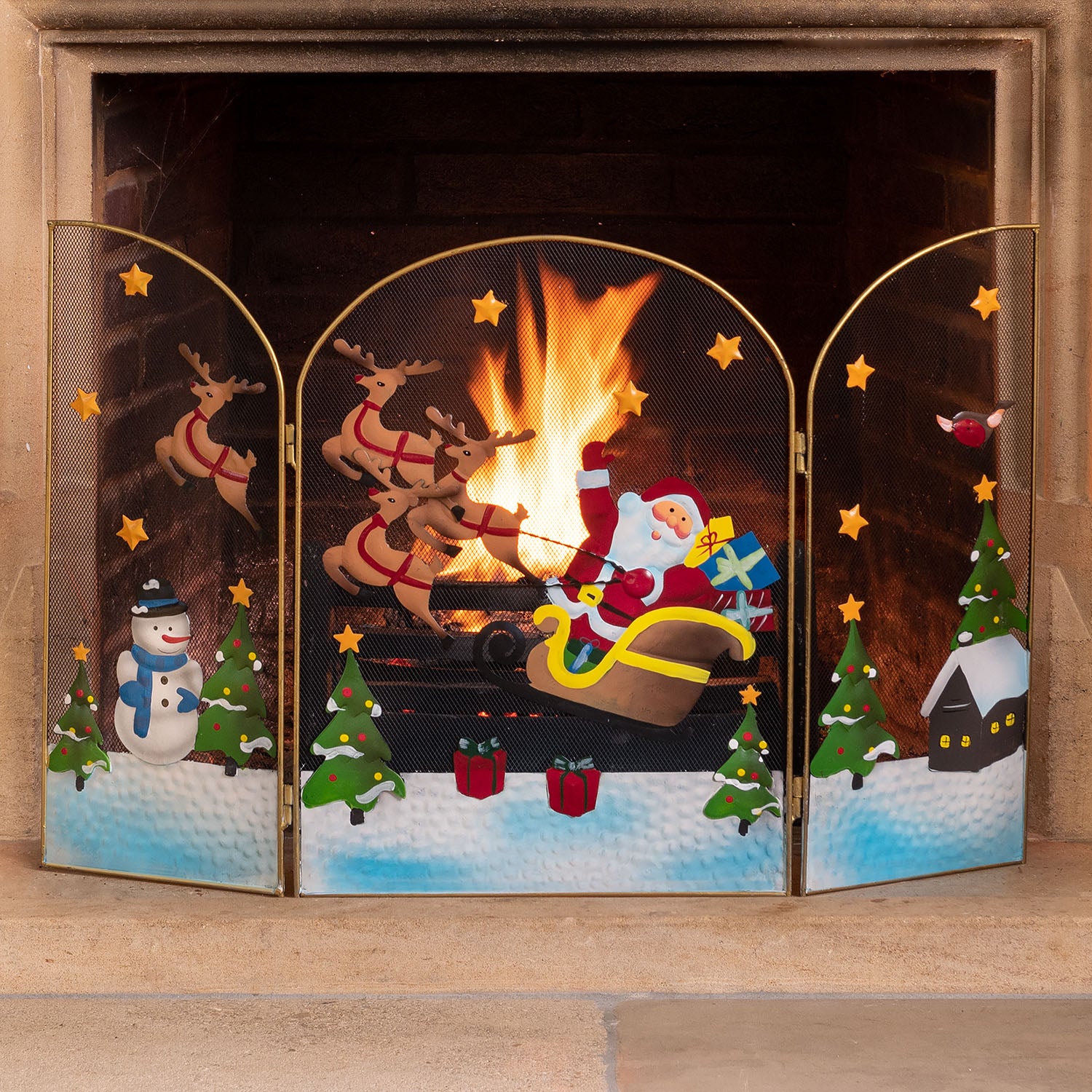 Christmas Fire Guard – 49cm Tall | Christow