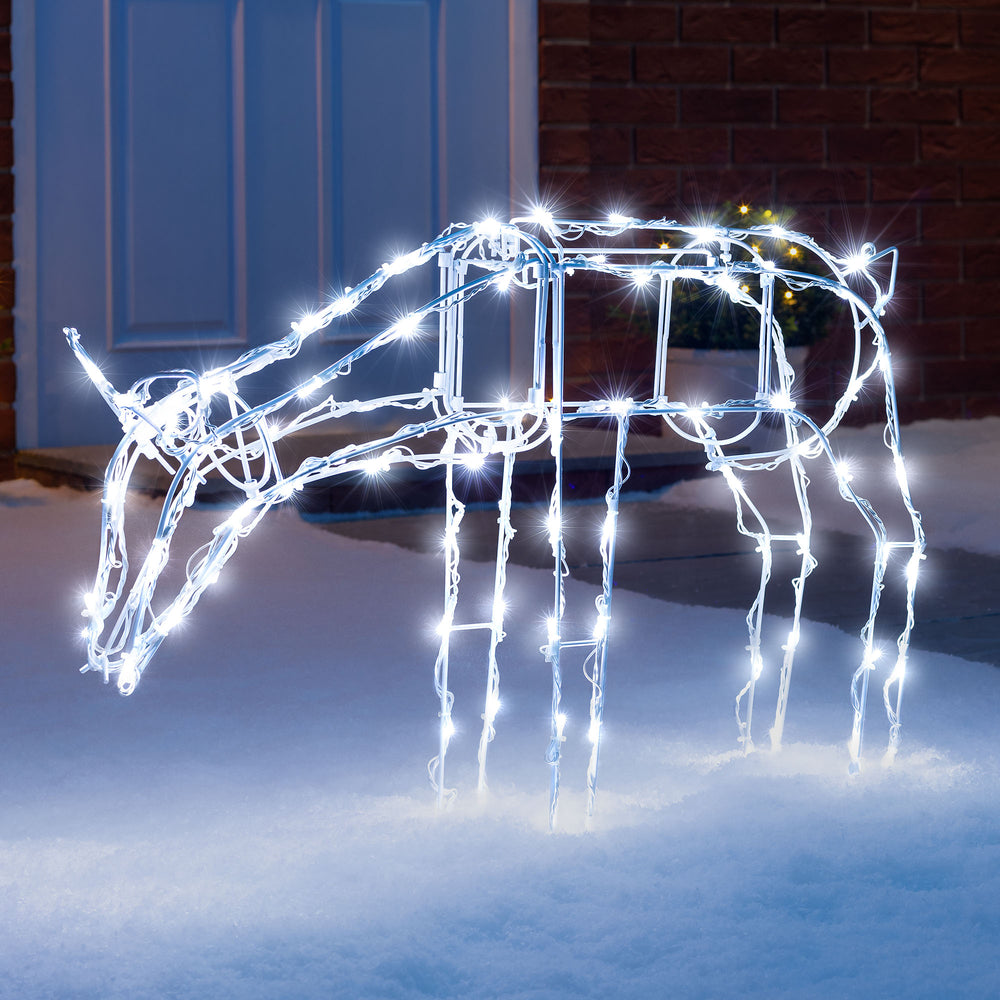 Light Up White Wire Reindeer | Standing, Grazing & 2 Pack | Christow
